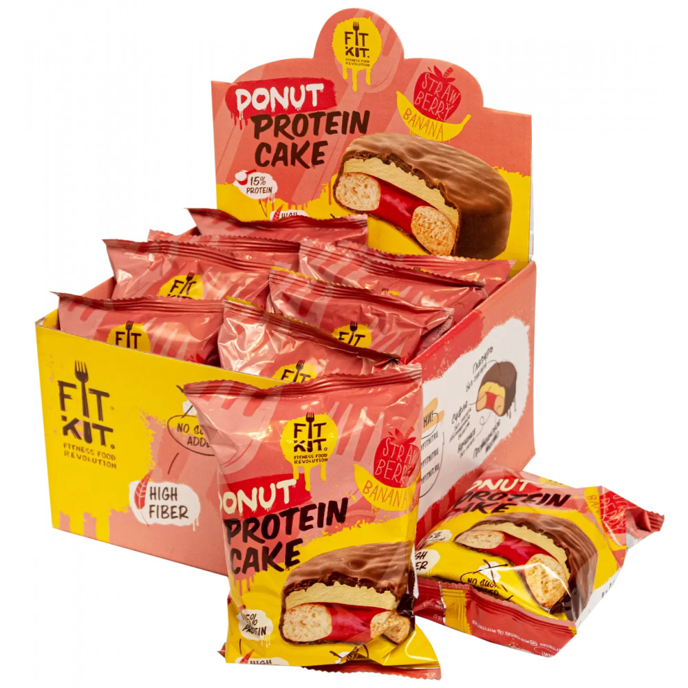 Fit Kit Donut Protein Cake 8x100 гр Батончики и шоколадки купить в ...